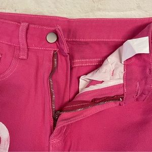 Jeans | Nwt Pink Highwaist Boyfriend Straightleg Jeans With White ...